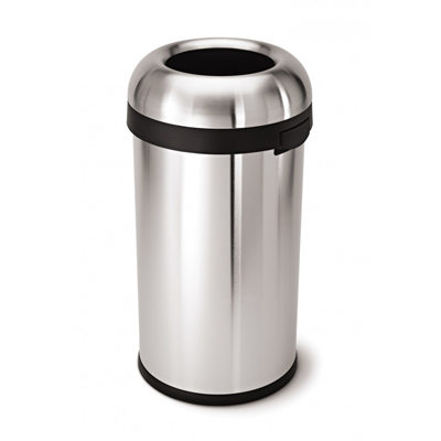 60 LITRE BRUSHED STEEL BULLET BIN - - JMS Direct